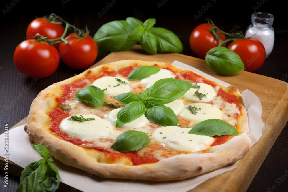Italienische Pizza Margherita - Traditionelle Neapolitanische Pizza mit ...