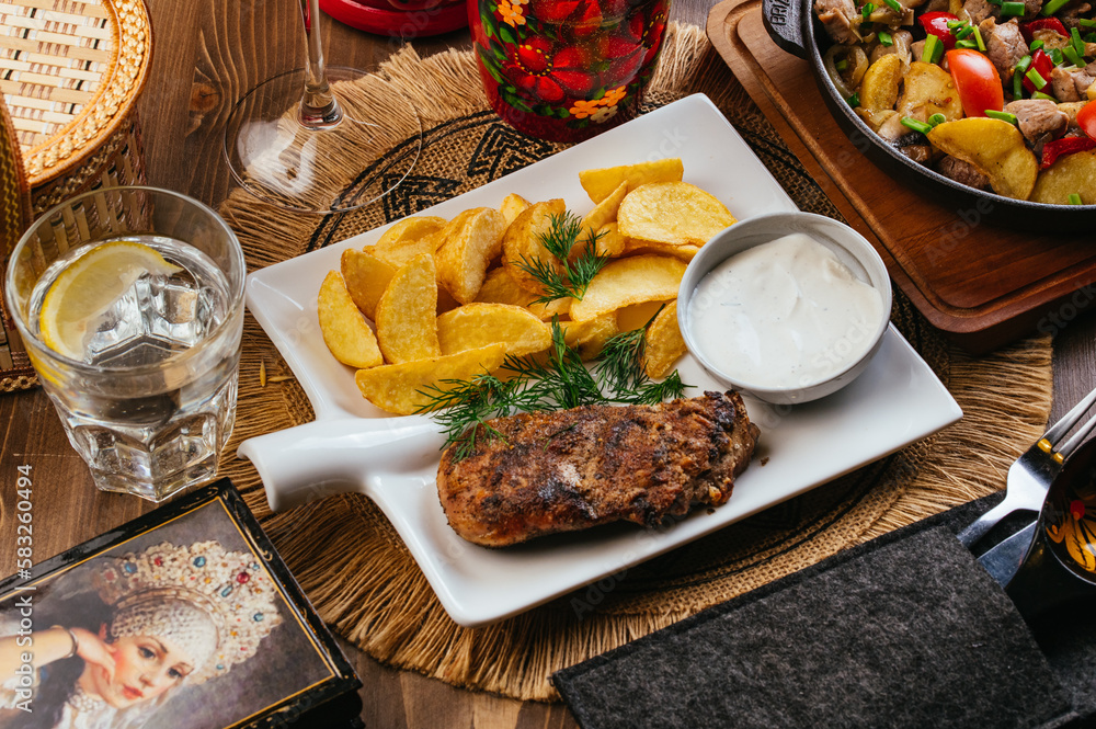 restaurant food. restaurant menu. photos for the menu Stock Photo ...