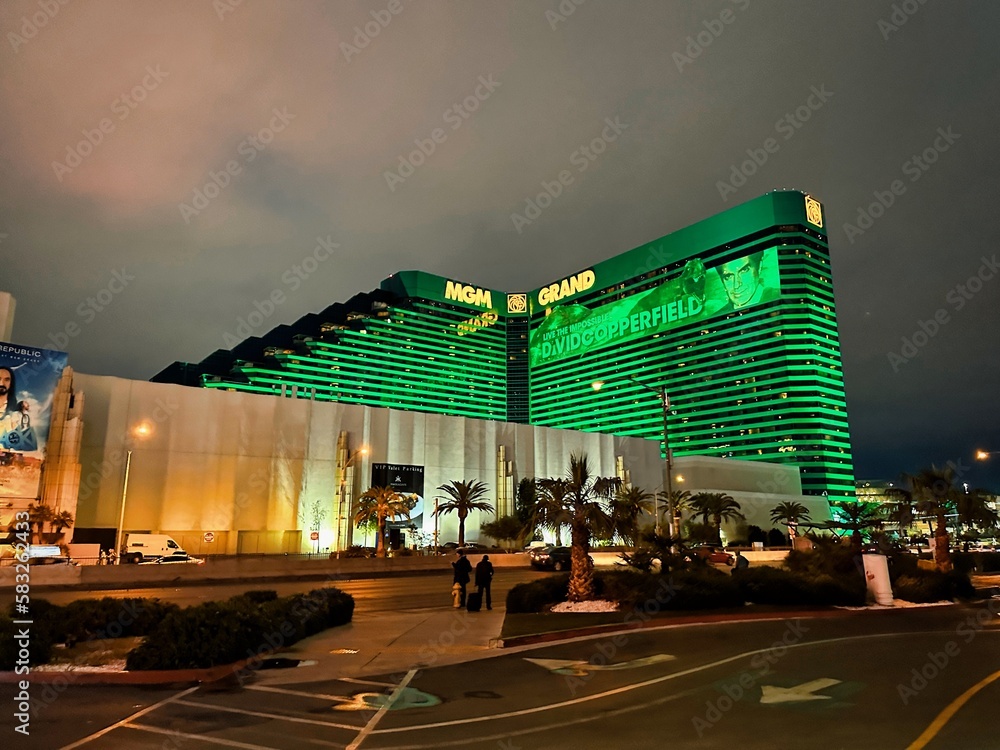 Wide View of The MGM Grand on the Las Vegas Strip Stock Photo | Adobe Stock