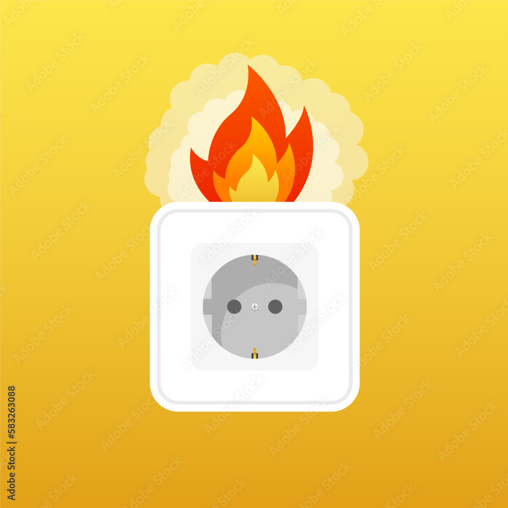 Fire protection wiring. The socket and the plug are on fire from ...