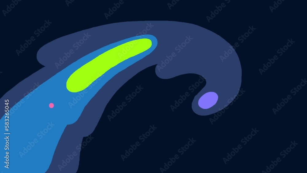 Liquid transition wipe blue yellow pink version. Cartoon animation ...