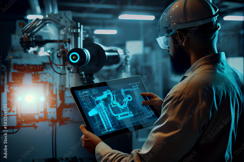 Smart industry robot arms for digital factory production technology ...