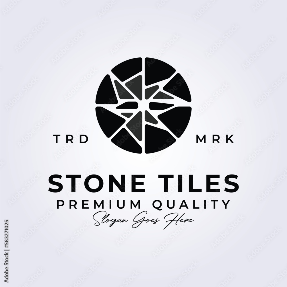 retro natural stone tiles logo vector illustrtaion design symbol icon ...
