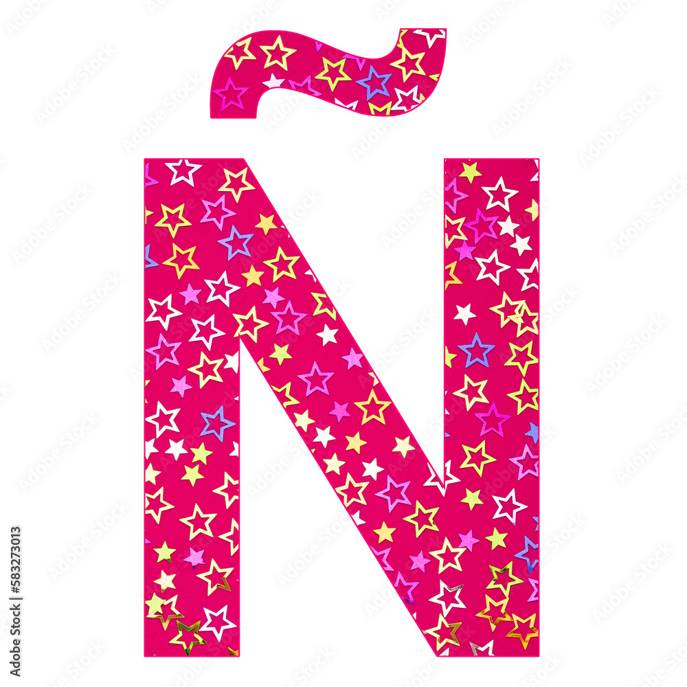 Alphabet letter Ñ uppercase - Birthday background with colorful ...