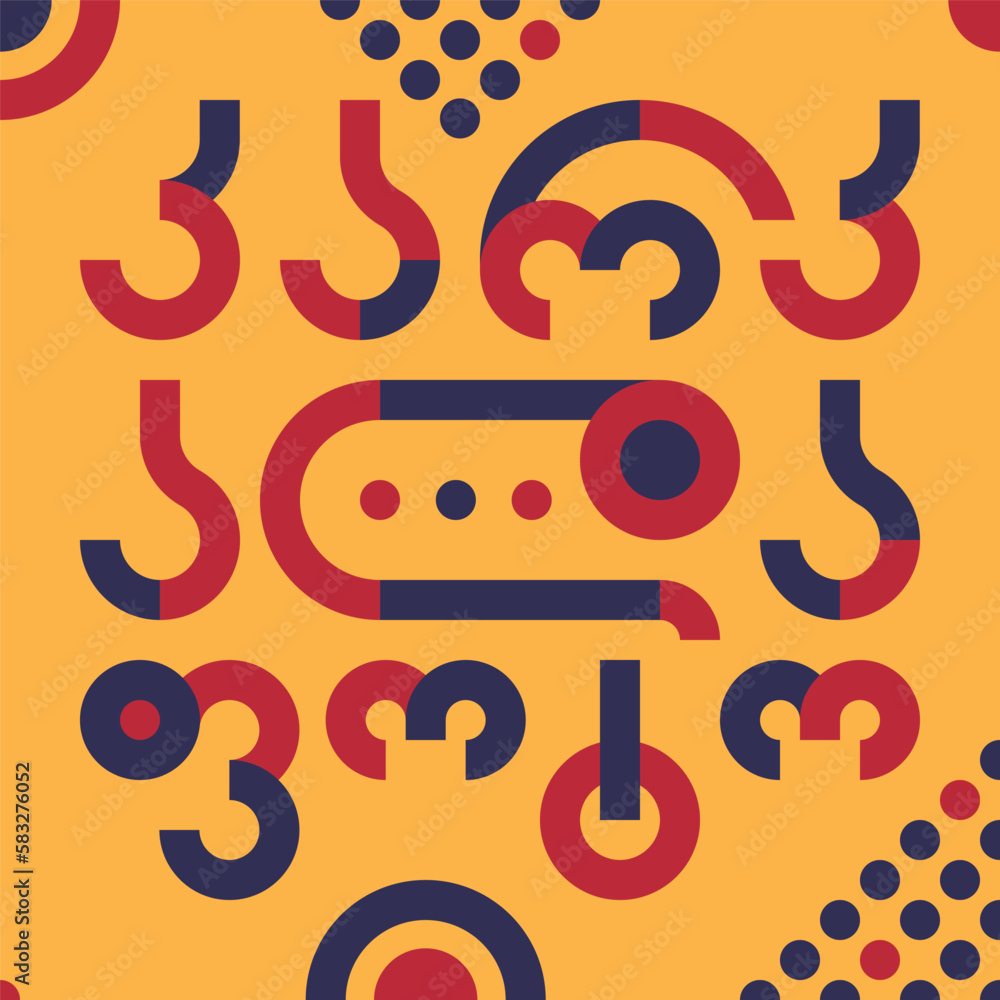 Vector set of stylized multicolored red and blue letters of Georgian ...