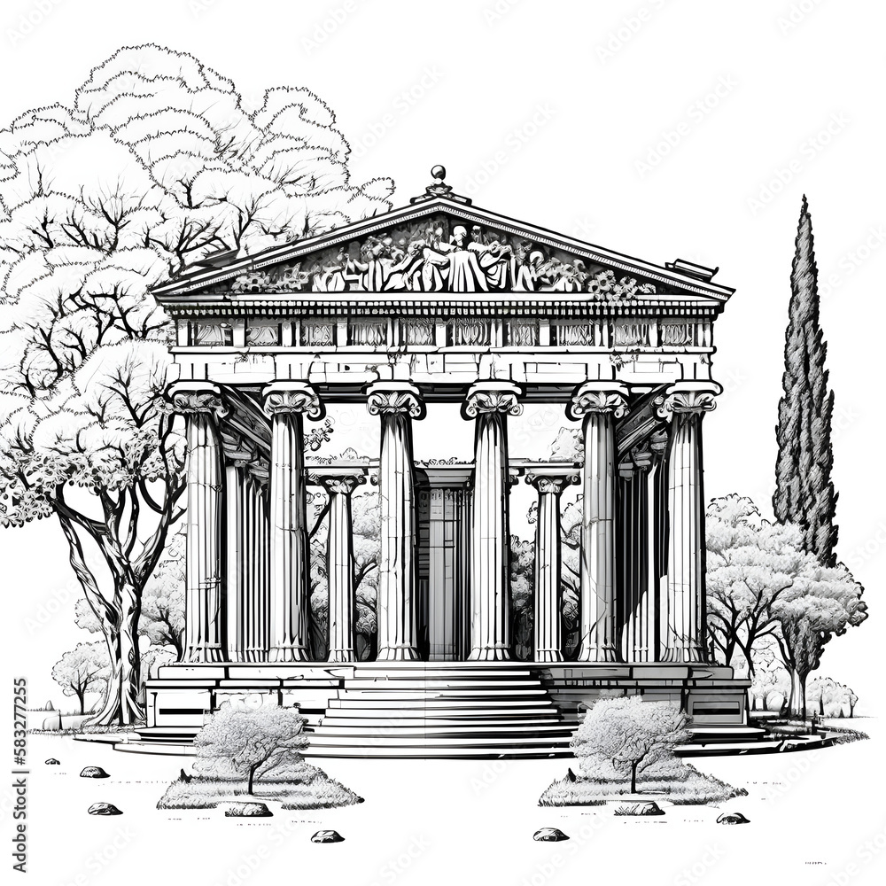 architecture, illustration, travel, landmark, tourism, art, sketch ...