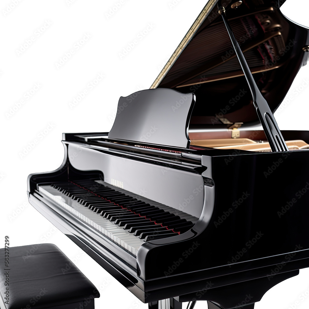 grand piano, transparent background png, Generative Ai Stock ...