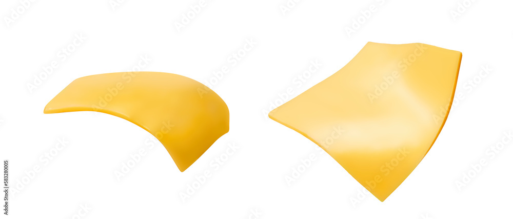 Square slices of processed cheese isolated on white background Stock ...