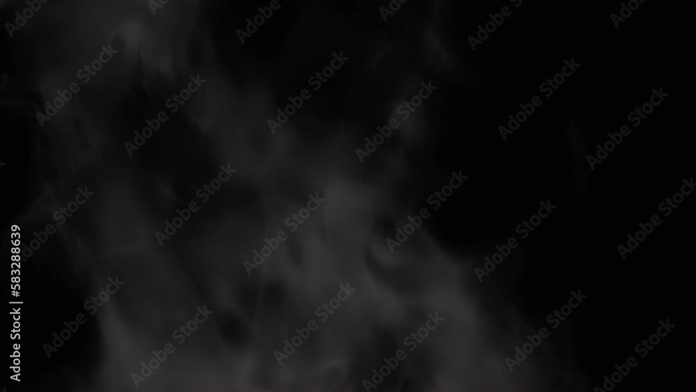 Rising Blurred White Clouds of Steam, Smoke, Icy Thick Fog on a Black ...