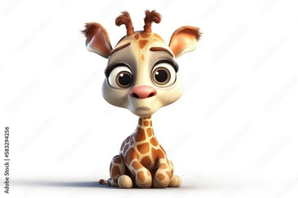 giraffe cartoon with sign Stock Illustration | Adobe Stock