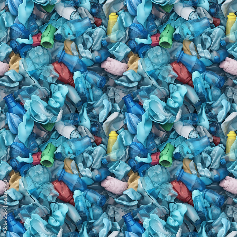 Seamless plastic bottles background pattern. Recycling and plastic ...