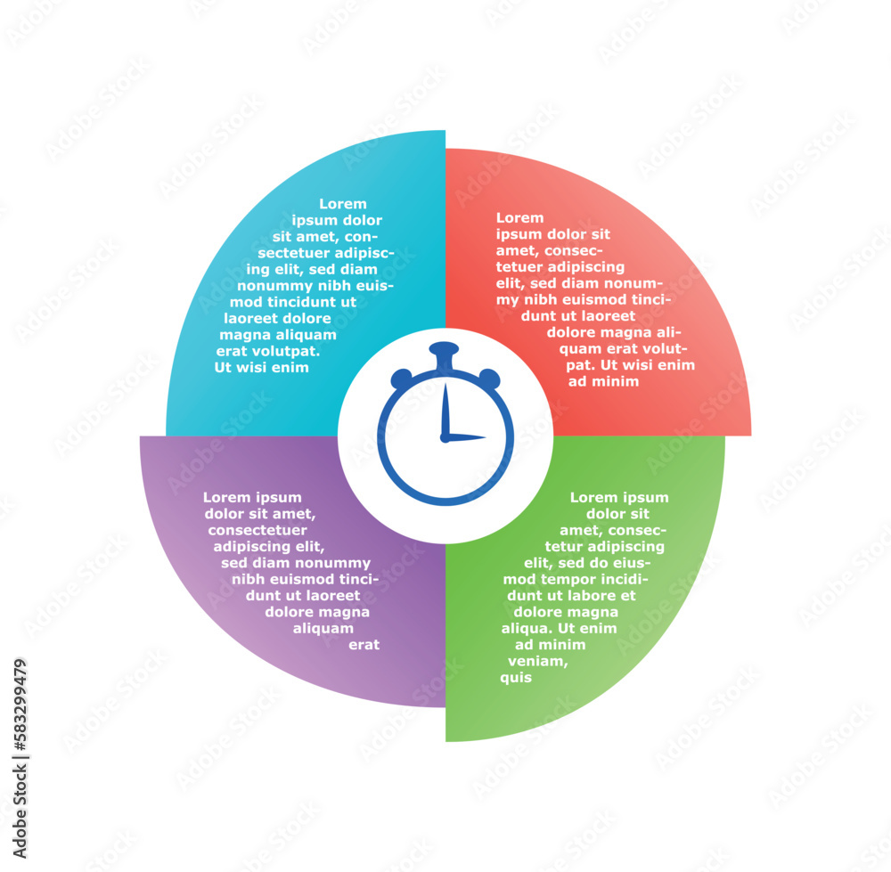 Info diagram concept. Time and segmentation, analytics and market ...