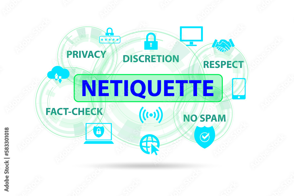 Concept of etiquette and netiquette Stock Illustration | Adobe Stock