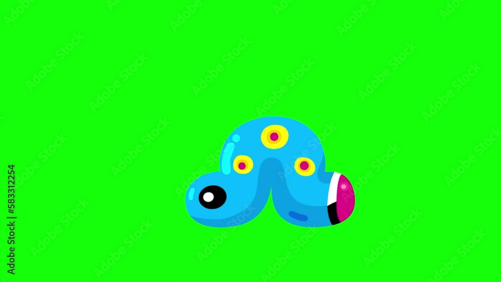 Cartoon caterpillar of butterfly or moth CMYK color. Cute character ...