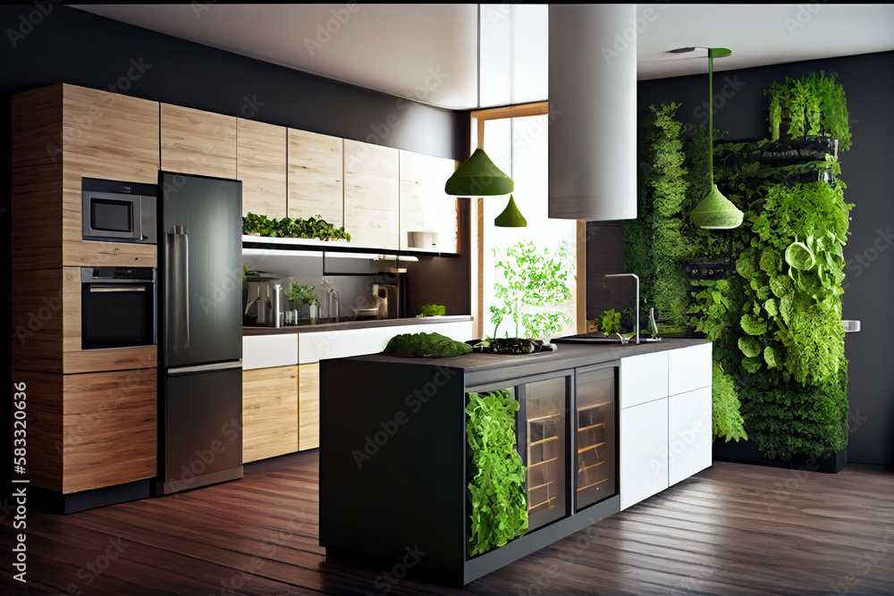 Interior design of a sustainable kitchen design that uses eco-friendly ...