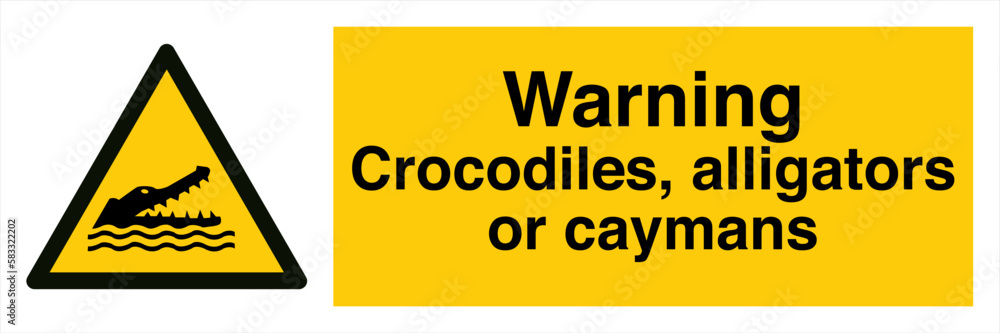 Safety Sign Marking Label Symbol Pictogram Standards Warning Crocodiles ...