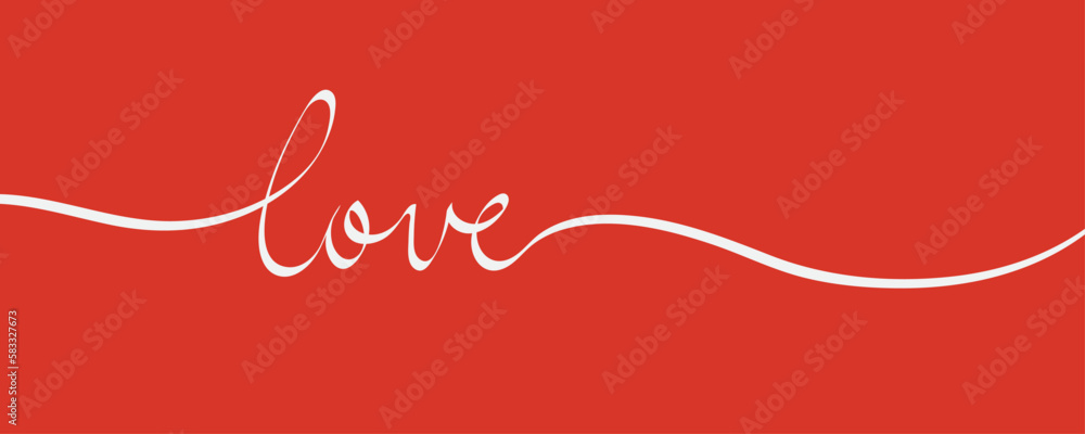 Simple Love word letters in handwritten calligraphic white text brush ...