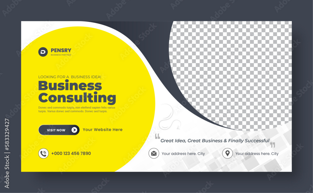 Business consulting banner design template. Social Media Banner Layouts ...