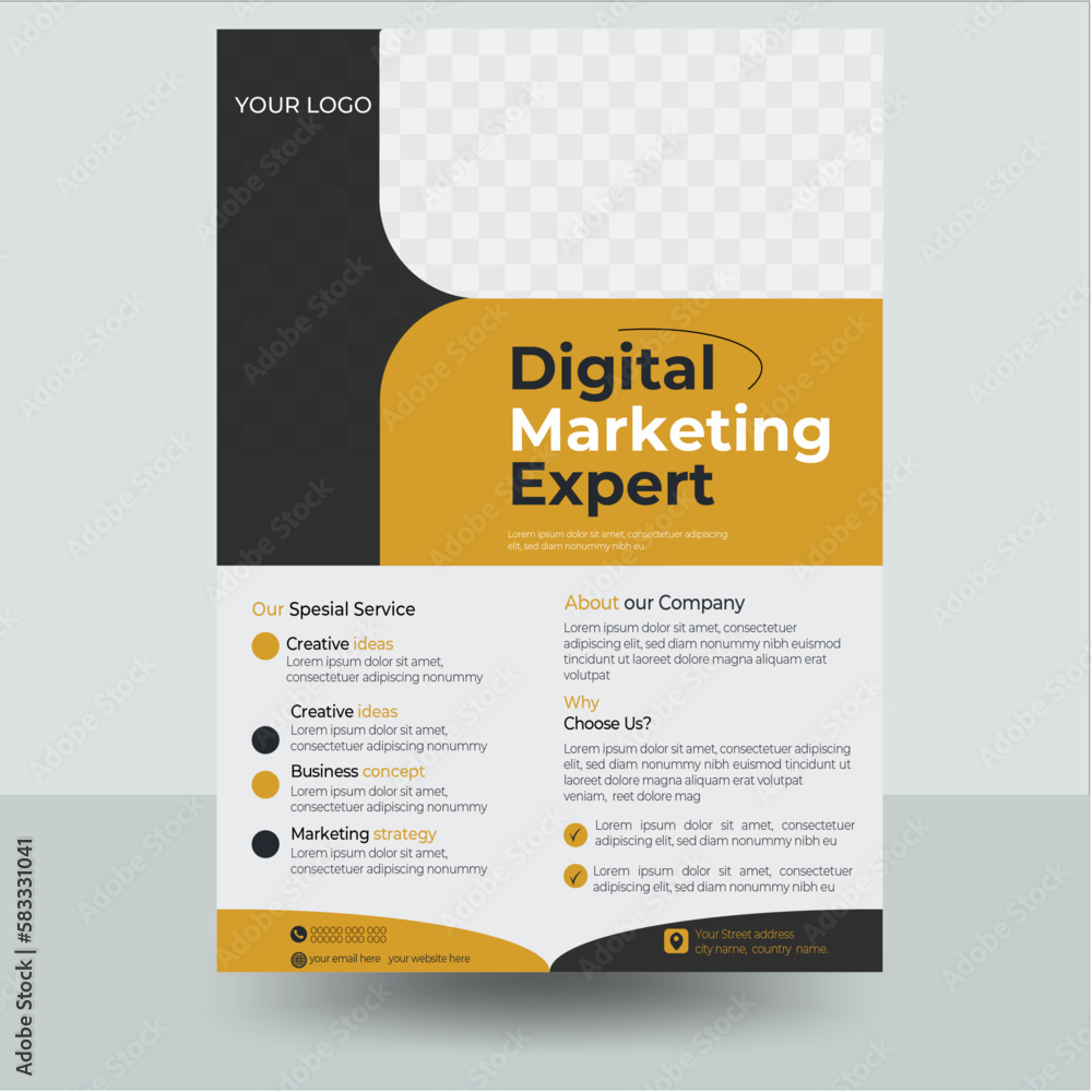 Vetor de Corporate business flyer design and digital marketing agency ...