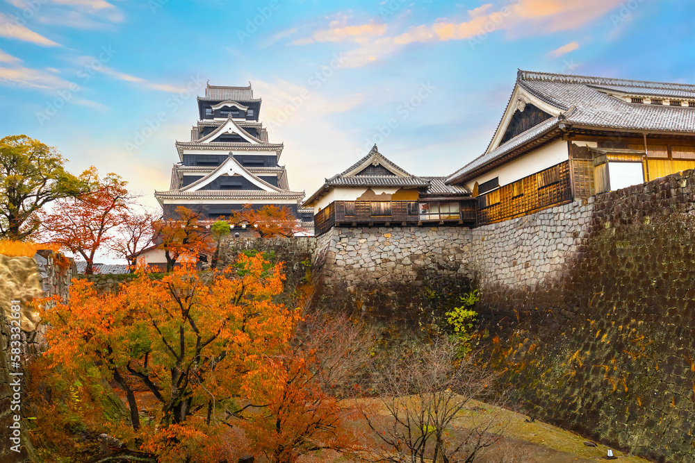 Kumamoto, Japan - Nov 23 2022: Kumamoto Castle's history dates to 1467 ...