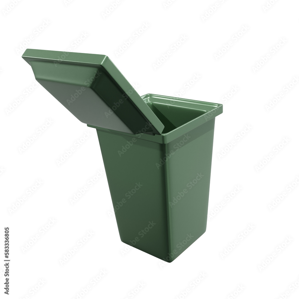 Rubbish bin, trash can 3D illustration, icon, Several View Pack Render ...