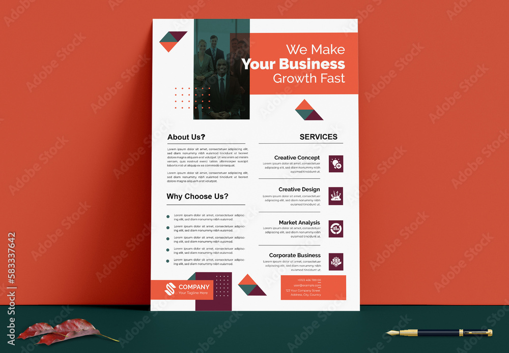 Business Growth Flyer Design Template Stock Template | Adobe Stock