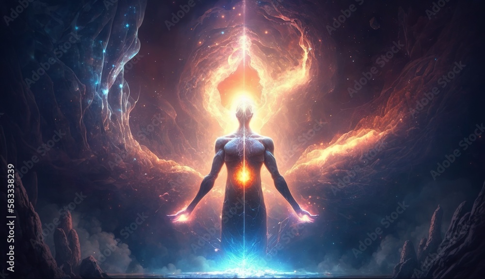 Generative AI Spirituality, esoteric, meditation, universe meta human ...