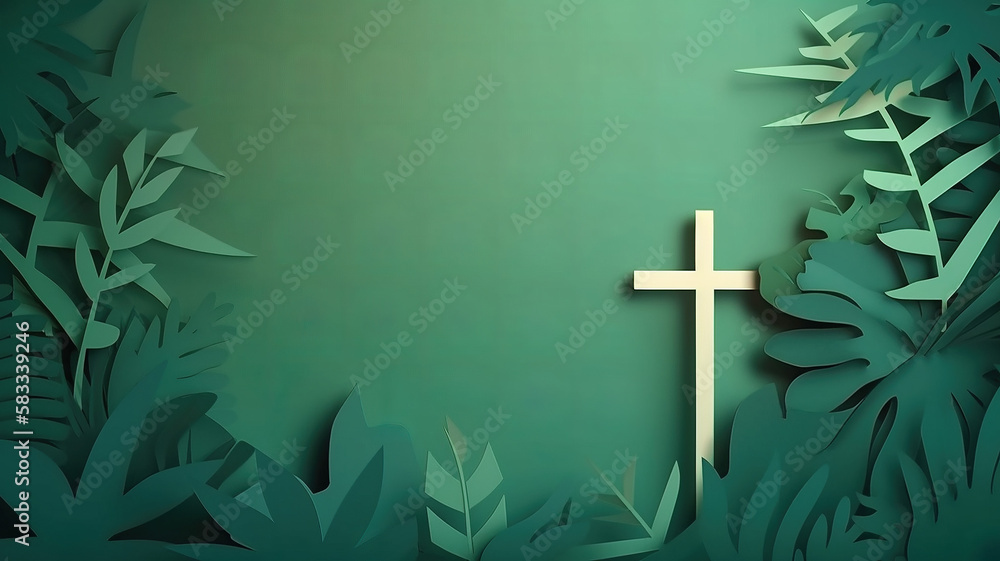 paper cut of cross with purple background, good friday created with ...
