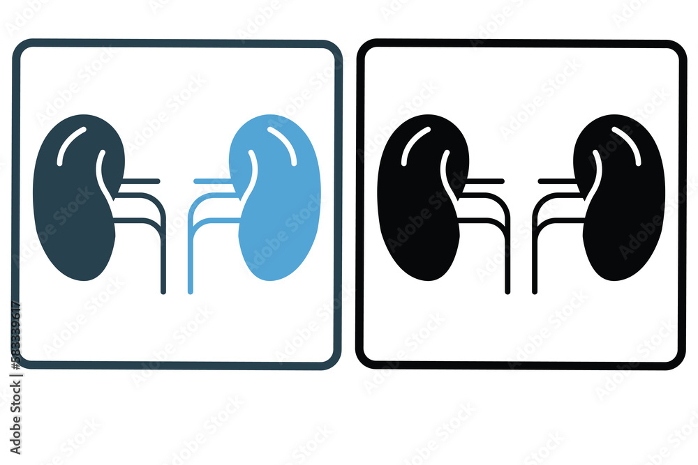 Kidney icon illustration. icon related to internal organ. Solid icon ...