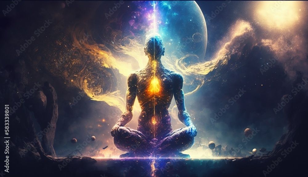 Generative AI Spirituality, esoteric, meditation, universe meta human ...