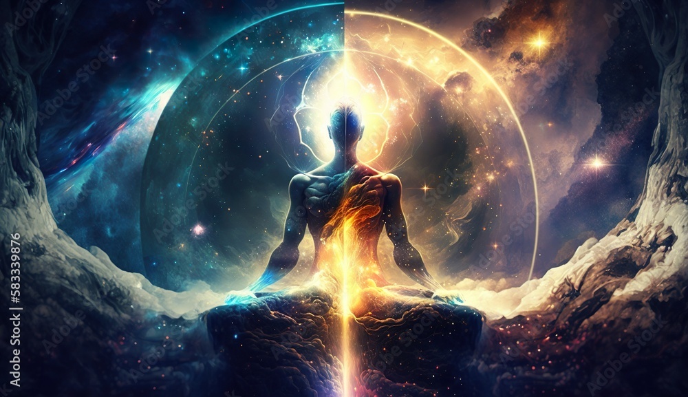 Generative AI Spirituality, esoteric, meditation, universe meta human ...