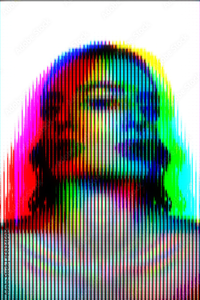 Abstract woman portrait illustration in halftone black and white ...