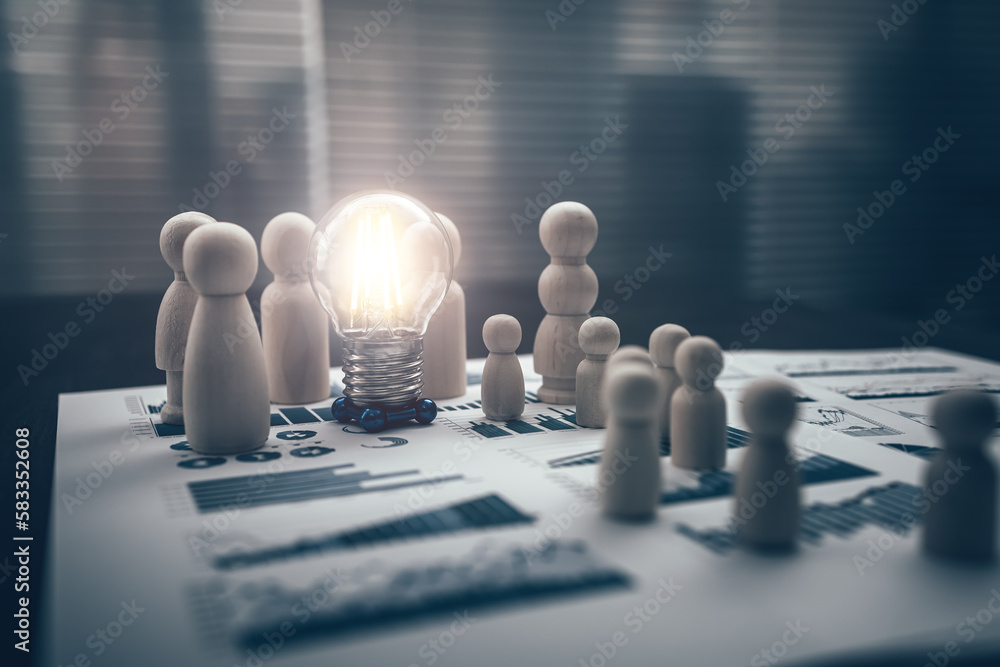 Light bulb represent good idea and The wooden doll represents the ...