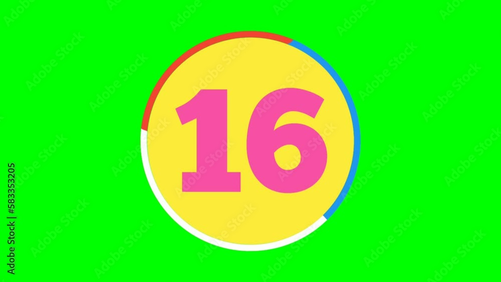 Animation Countdown cartoon number twenty 20 to one 1 motion graphics ...