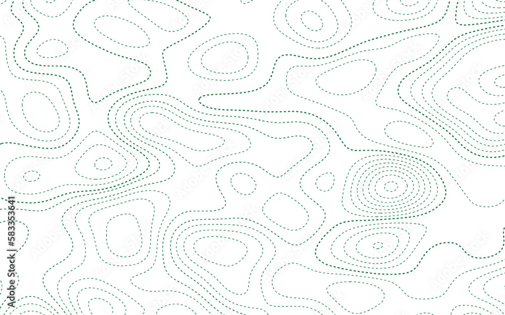 Green topography contour lines map isolated on white background. The ...