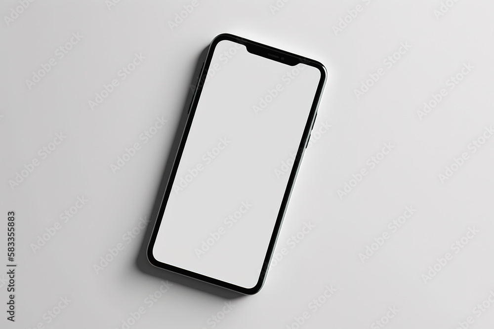 Realistic front view smartphone mockup, mobile phone with blank white ...