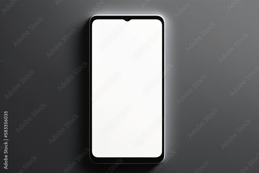 Realistic front view smartphone mockup, mobile phone with blank white ...