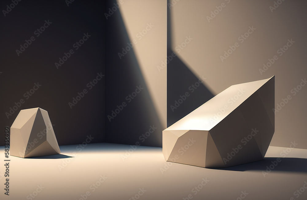 Illustration of a low-poly object emitting light created with ...