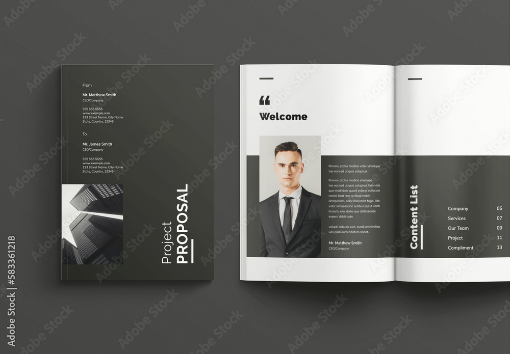 Modelo de Project Proposal Layout do Stock | Adobe Stock