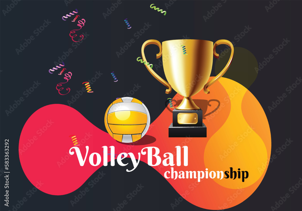 Vecteur Stock realistic Volleyball tournament posters, flyer with ...