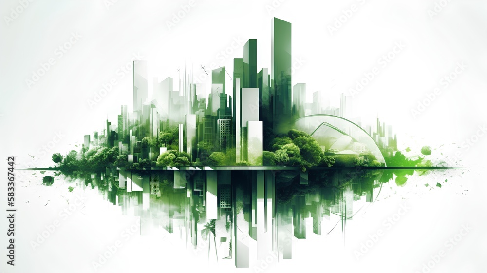 Urban project planning. Green sustainable design, creating eco friendly ...