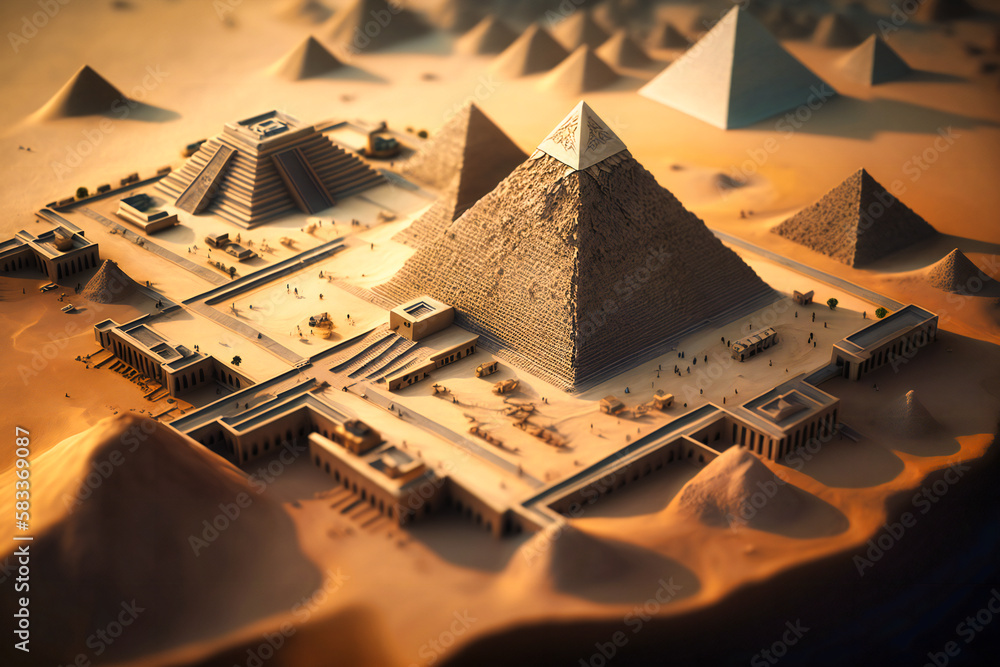 From a top-down perspective, admire the iconic Giza Pyramid Complex ...