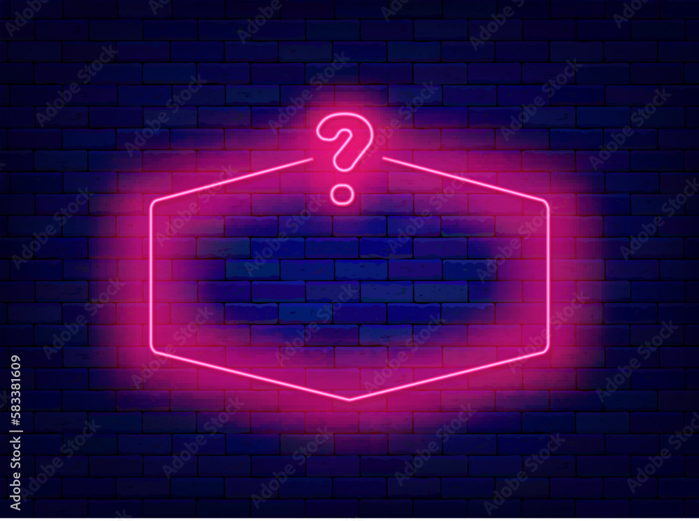 Vetor de Question and answers neon template. School test, tv show and ...