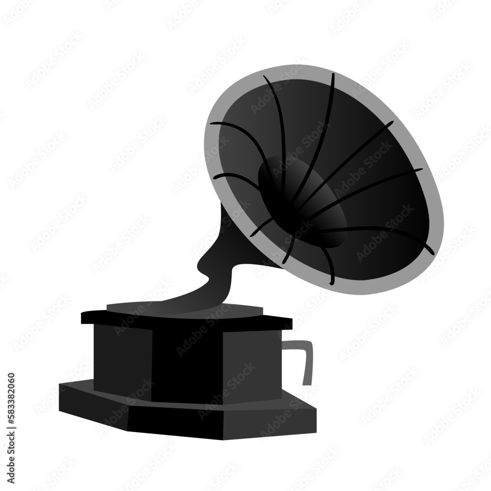 Turntable clipart cartoon style. Simple cute record player turntable ...