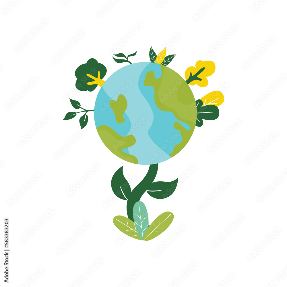 Earth Day. Eco friendly concept. Vector illustration. Earth day concept ...