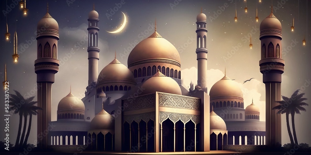 Islamic themed mosque background image, can be used for posters ...