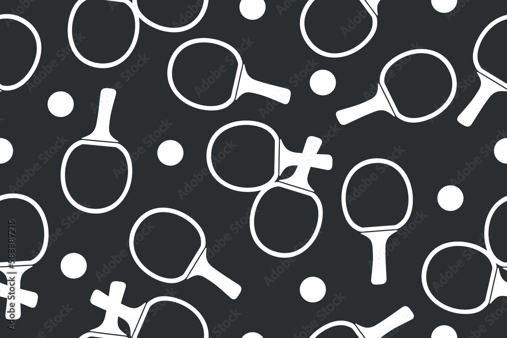 Vector seamless pattern of a flat ping pong table tennis sports badge ...