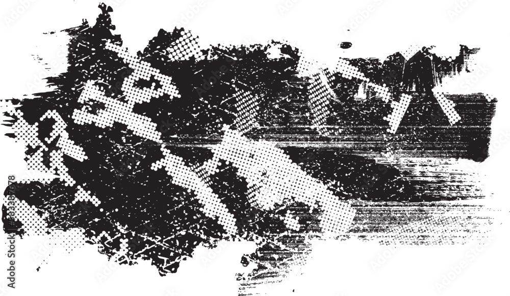 Glitch distorted grungy isolated banner . Design element for brochure ...