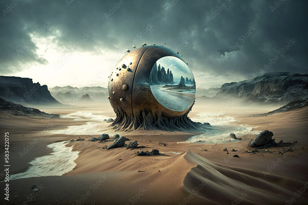 Strange, bizarre ancient alien structure on an alien planet. Created ...