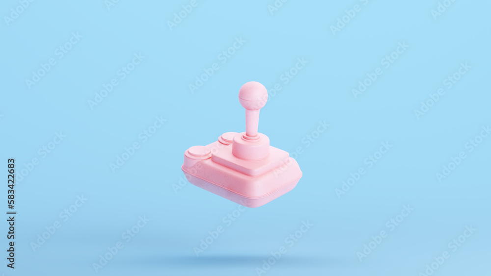 Pink Joystick Controller Retro Gaming Device Peripheral Kitsch Blue ...
